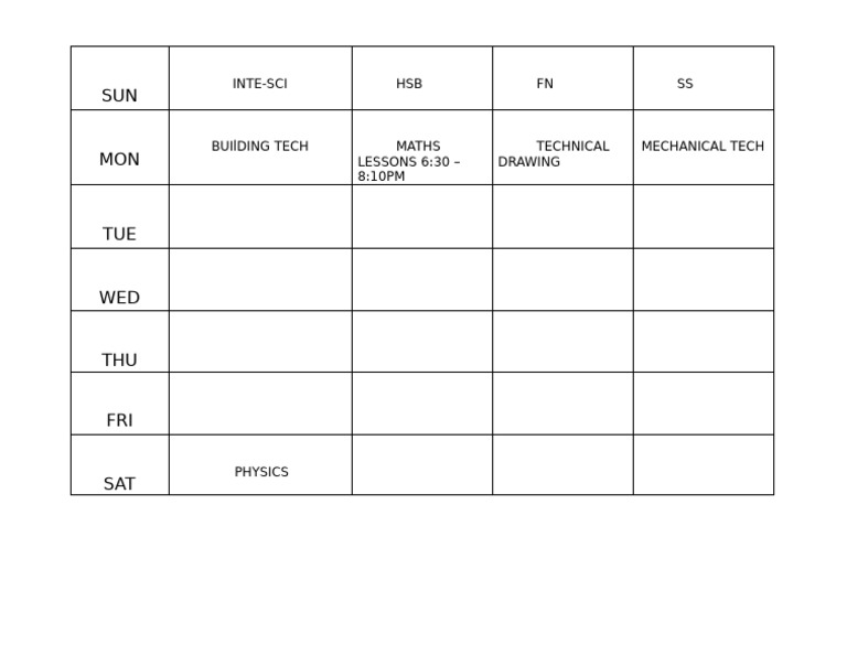 Timetable | PDF