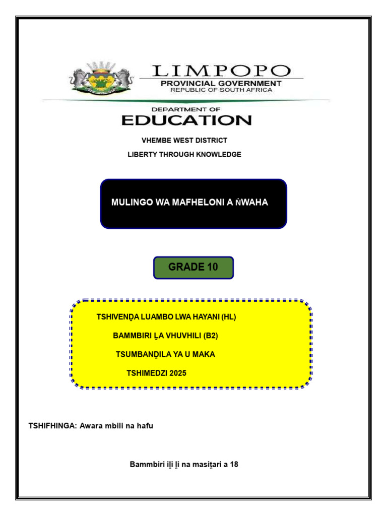 2025 TSHIVENDA HL GRADE 10 B2 LARA MG EDITED | PDF