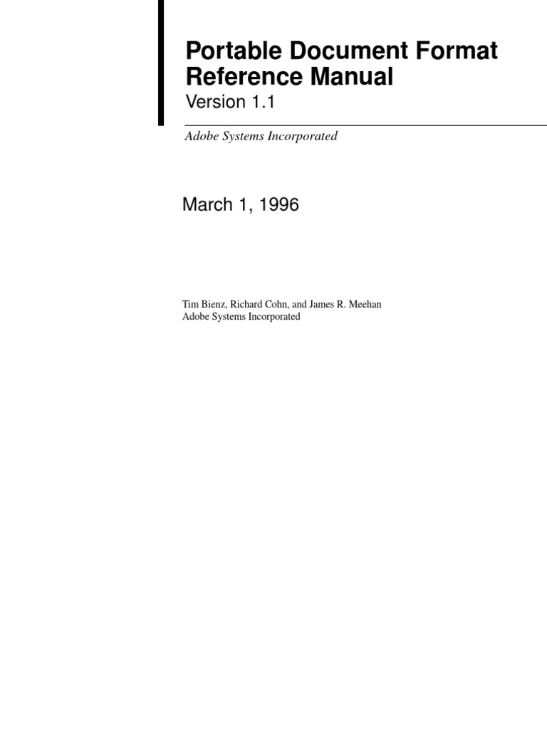 Portable Document Format Reference Manual - Version 1.1 | PDF ...
