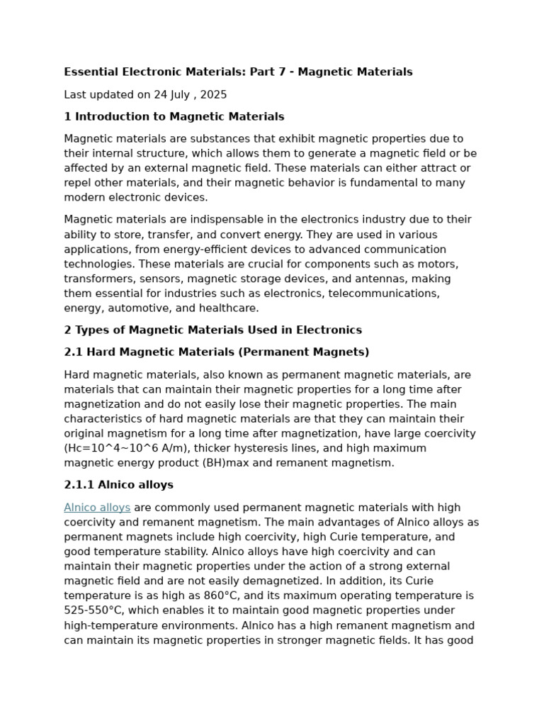 Essential Electronic Materials | PDF | Transformer | Inductor