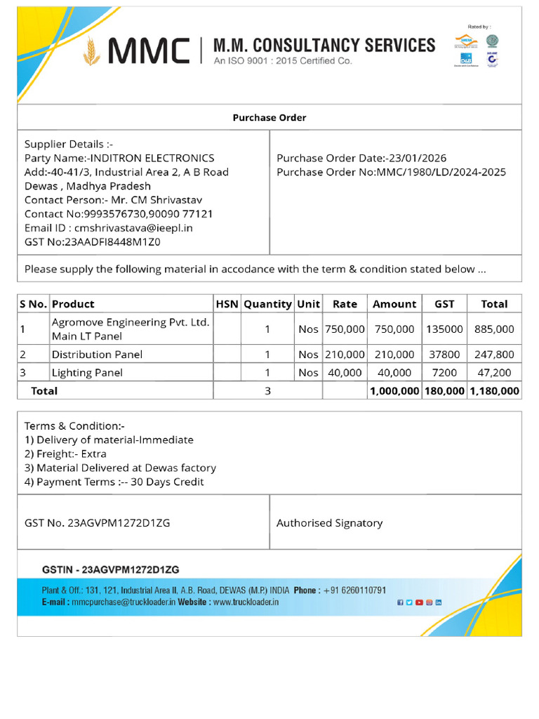 Inditron Electronics MMC 1980 LD 2025-2026 | PDF