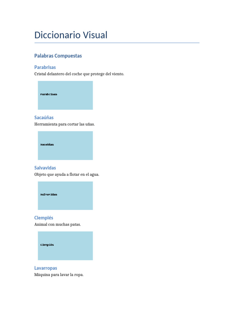 Diccionario Visual Palabras | PDF