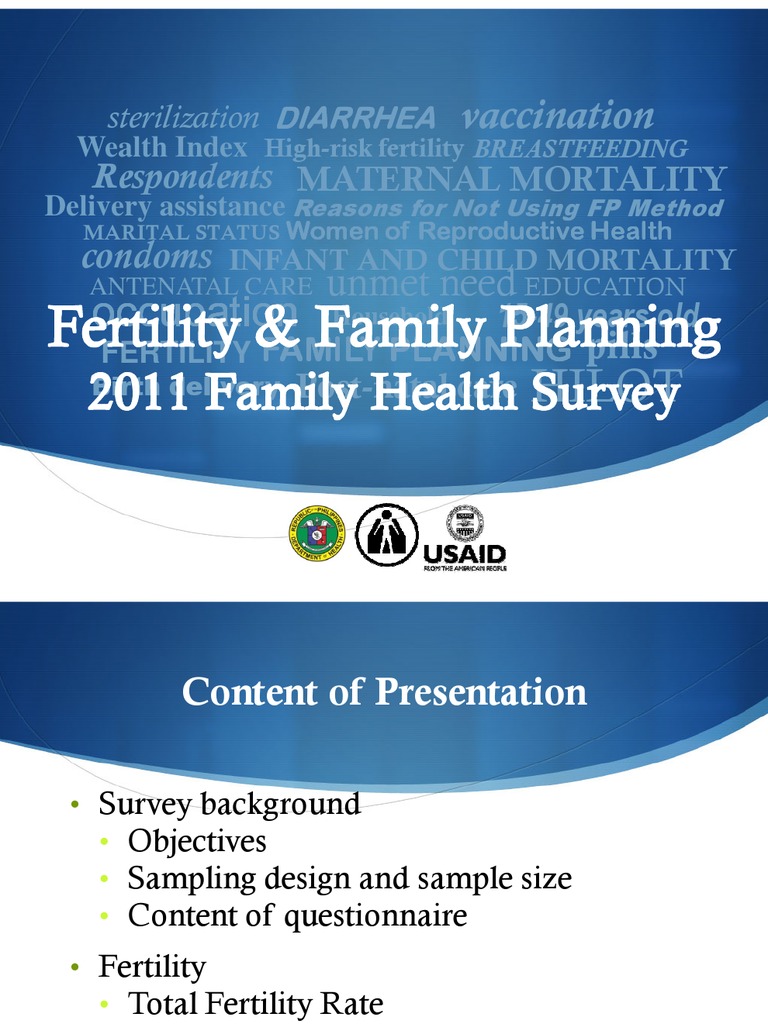 Fertility and Family Planning: 2011 Family Health Survey For 2011 | PDF ...