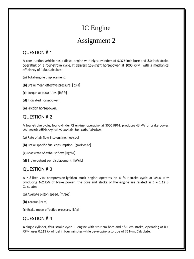 IC Engine A2 | PDF
