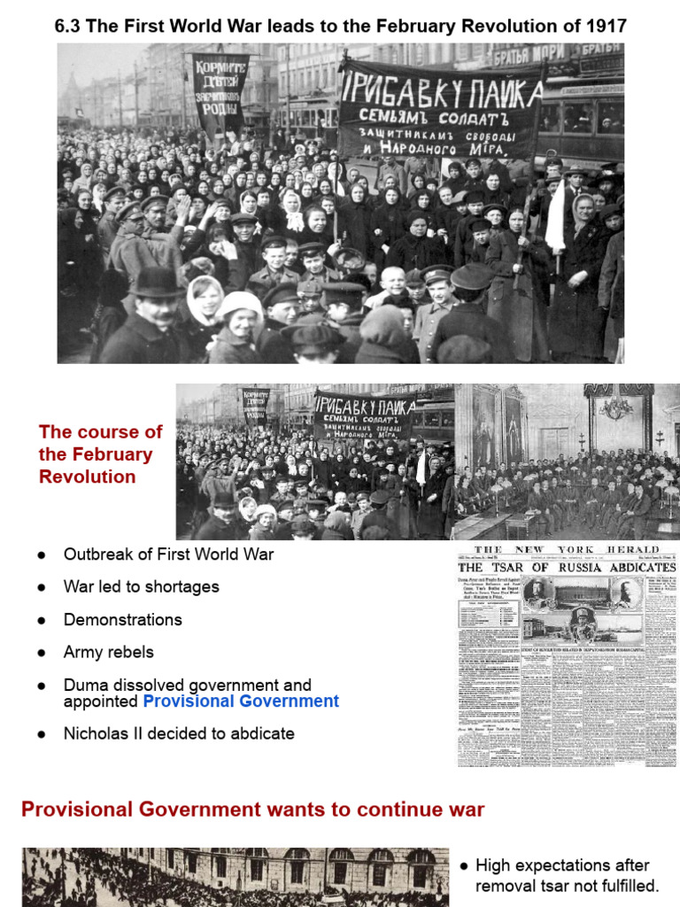 6.3 The First World War Leads To The February Revolution of 1917 SV ...