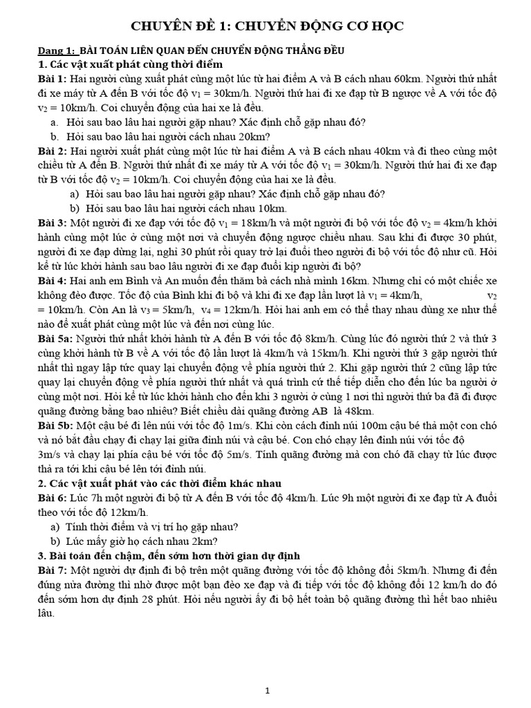 Chuyen Dong Co Hoc Khong Dap An | PDF