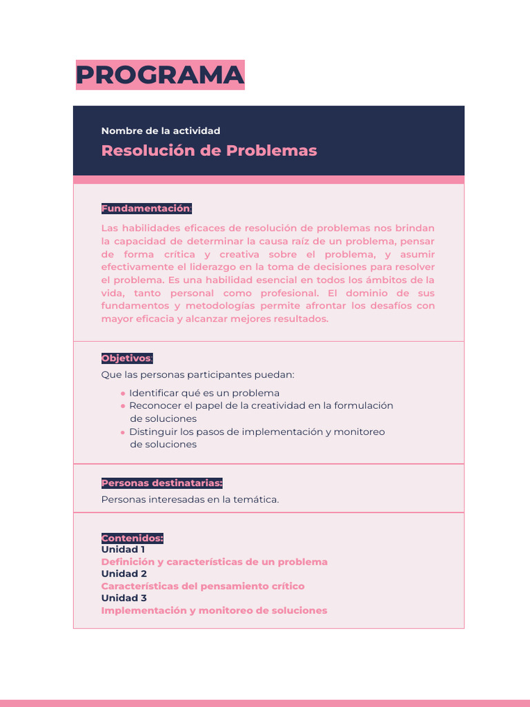 Programa_Resolucion de Problemas.docx | PDF