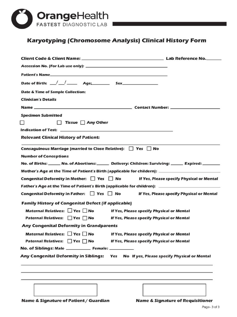 Karyotyping Form (3) | PDF