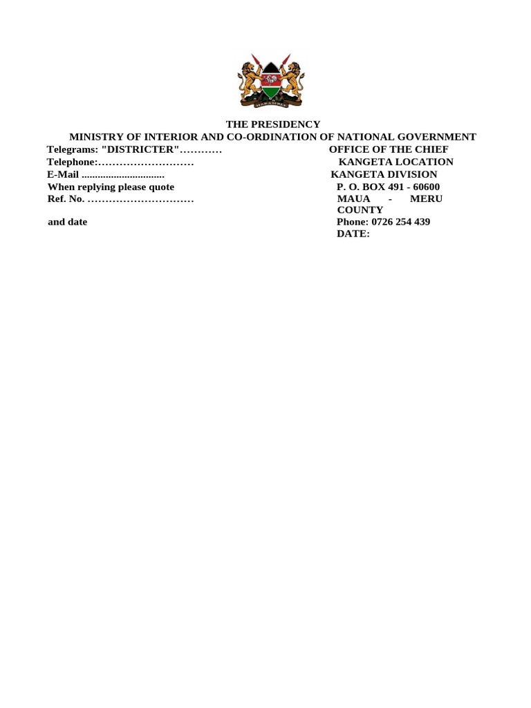 Chiefs Letter | PDF