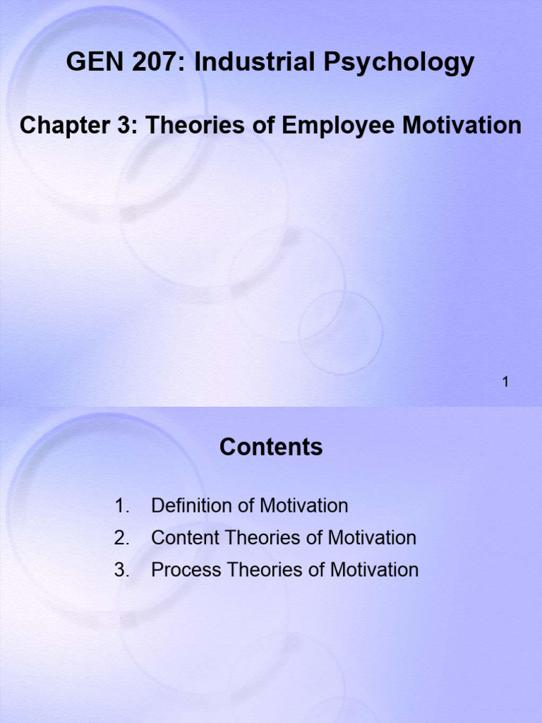 Chap 3 - Theories of Motivation | PDF | Motivational | Motivation