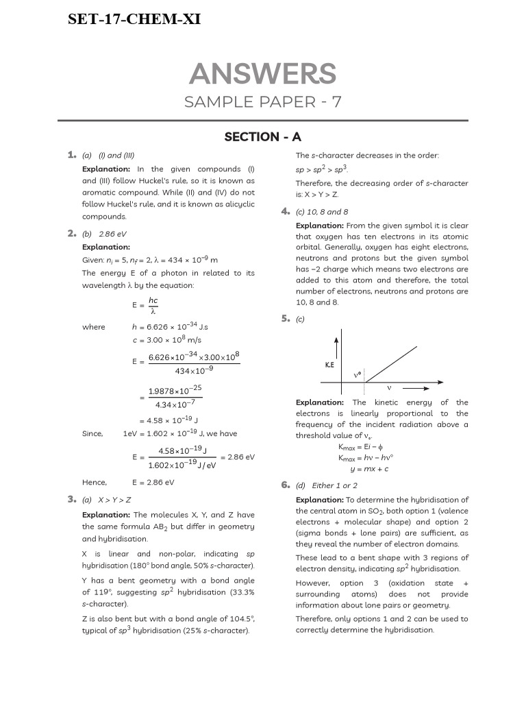 Sol Sample Paper 7 Cbse Xi Chem | PDF | Mole (Unit) | Molar Concentration