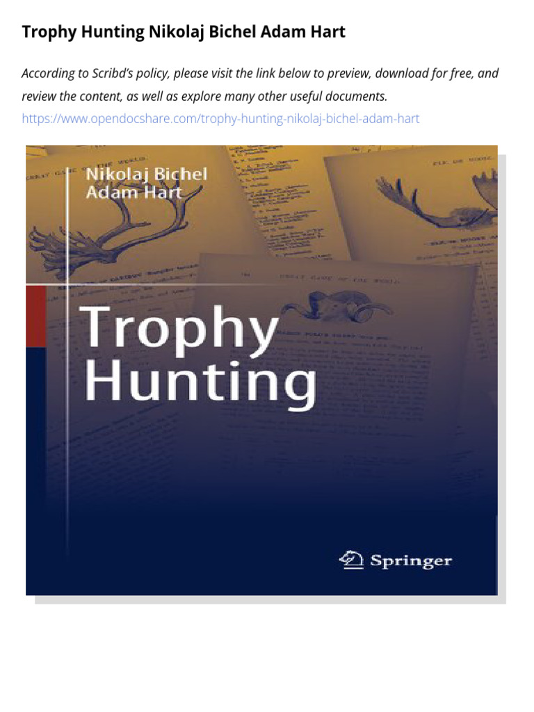 Trophy Hunting Nikolaj Bichel Adam Hart | PDF | Hunting