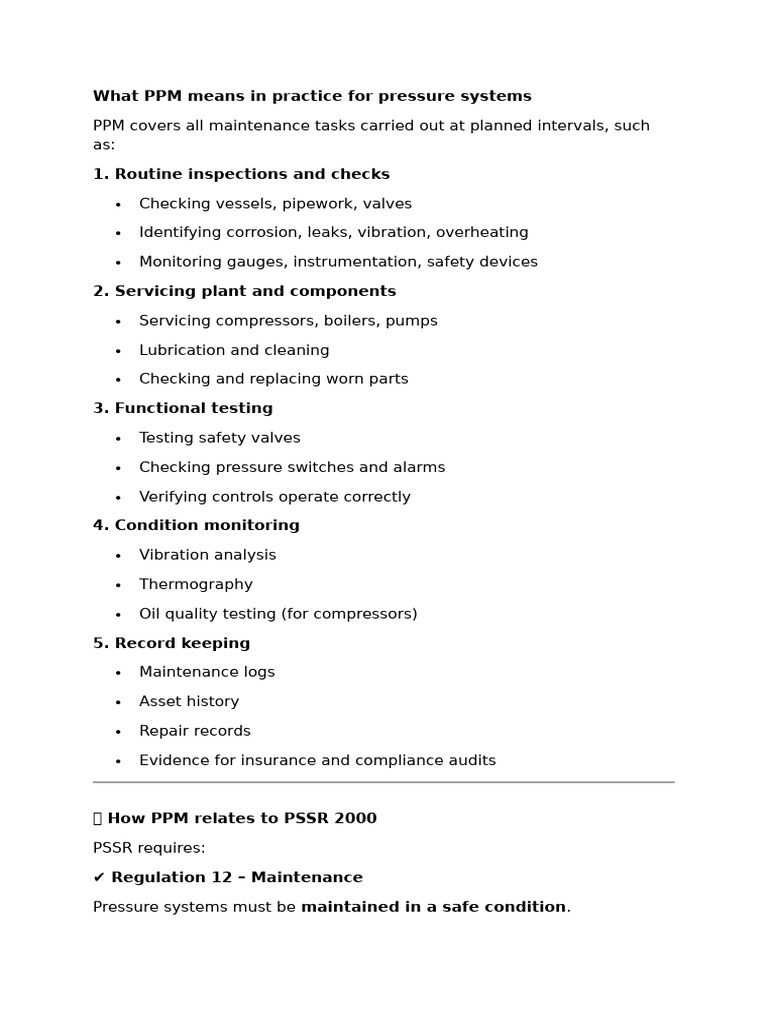 What PPM Means in Practice For Pressure Systems | PDF