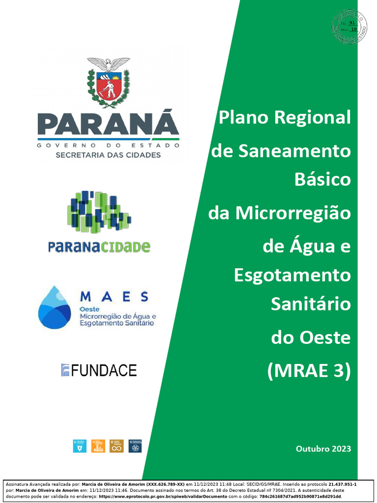 Plano Regional de Saneamento Basico Prsb Mrae 3 Atualizado | PDF