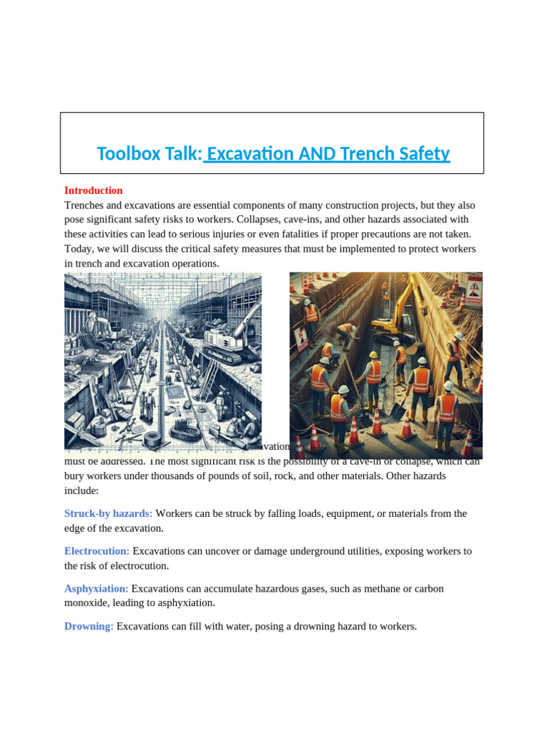 KIC HSE Daily TBT (JUNE-26-2025) - Topic-Excavation and Trench Safety ...