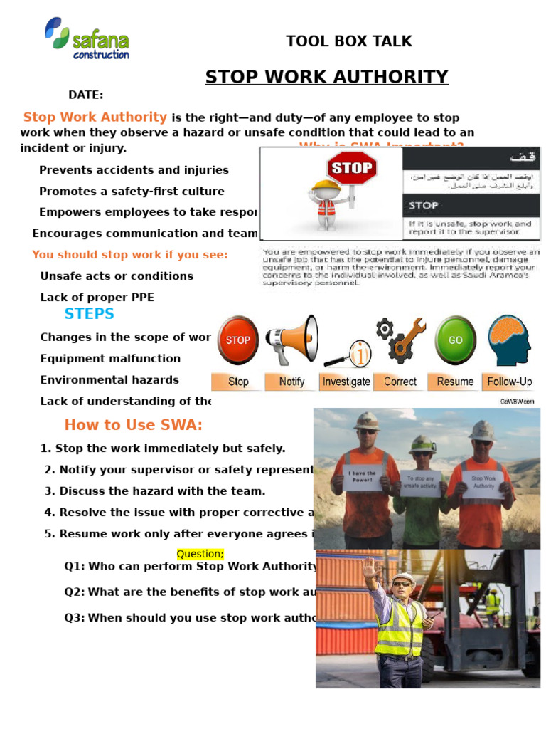 Stop Work Authority TBT | PDF