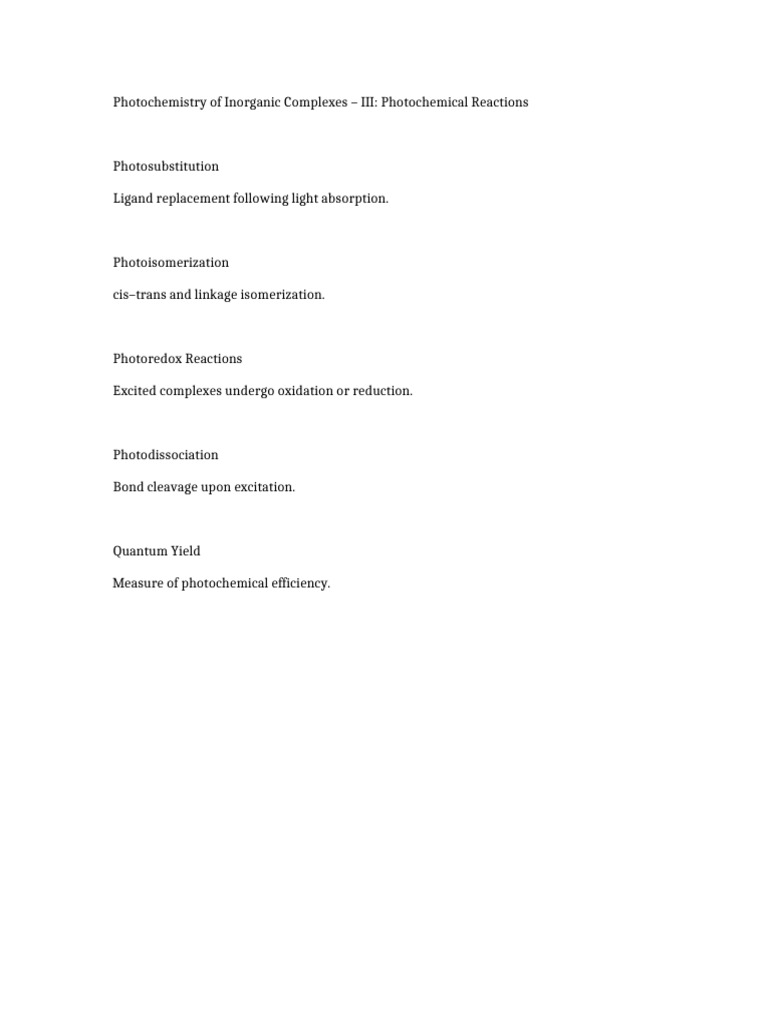 Photochemistry III Photochemical Reactions | PDF