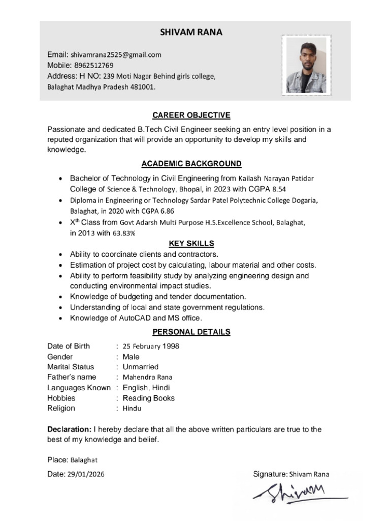 Shivam Rana Resume | PDF