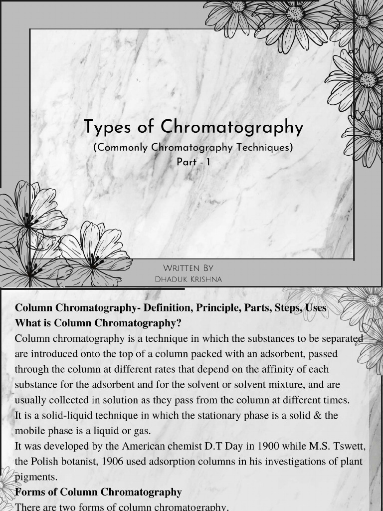 Types of Chromatography Part 1 - Compressed | PDF