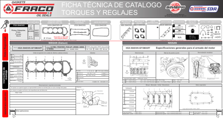 Motor KA24E Nissan 2.4 | PDF | Motor de combustión interna | Tecnología ...