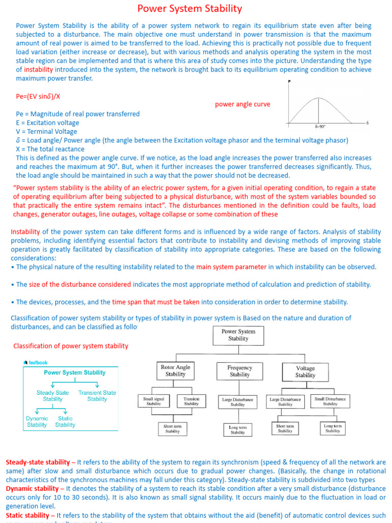 Power System Stability | PDF | Steady State | Electrical Engineering