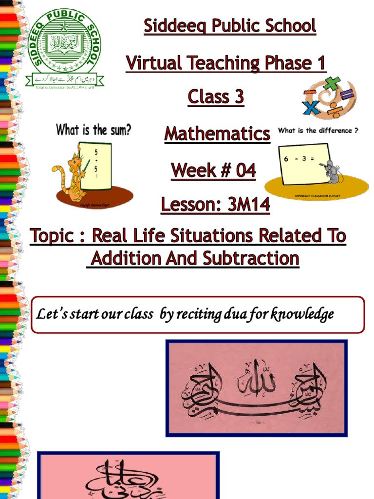 3M14 Real Life Word Stories Related to Addition & Subtraction Session ...