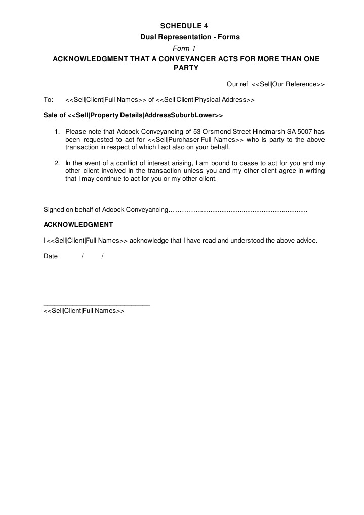 Dual Representation Acknowledgment Form | PDF | Finance & Money Management