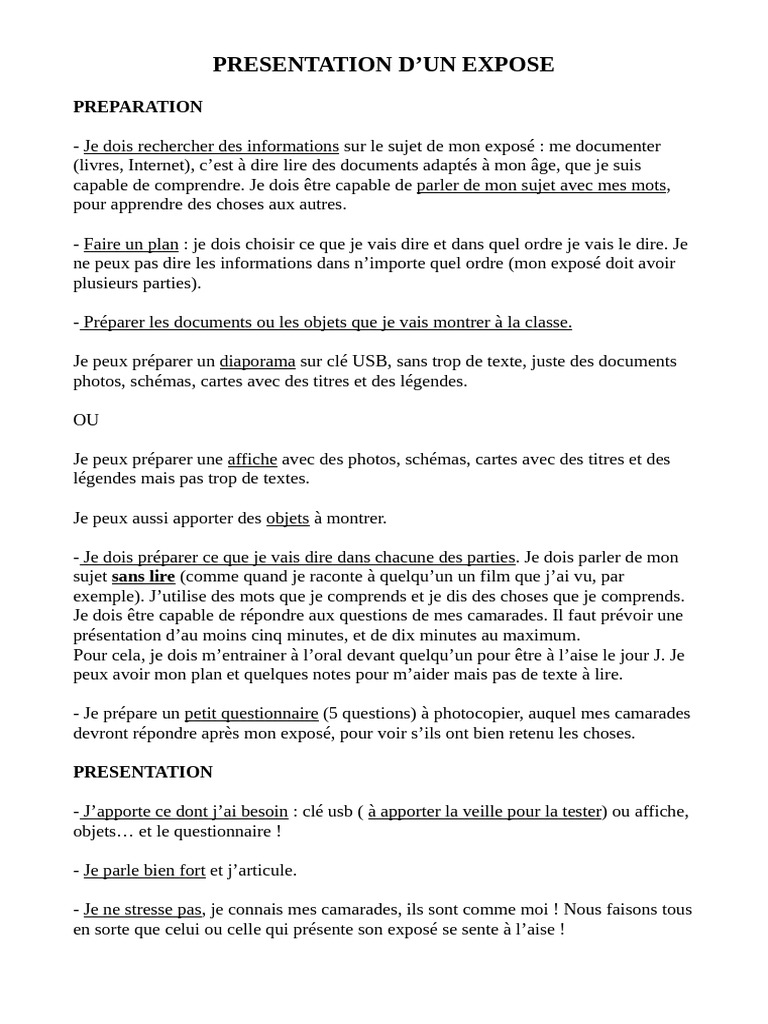 Présentation D'un Exposé | PDF