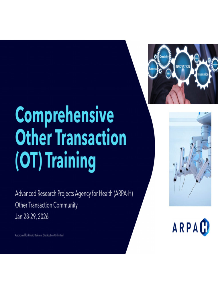 ARPA-H OT Training Jan2026 | PDF | National Institutes Of Health