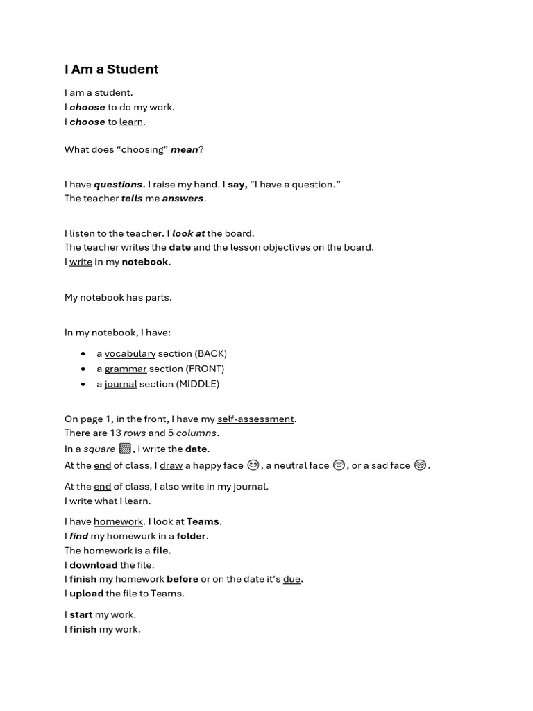 I Am a Student Poem (1) | PDF