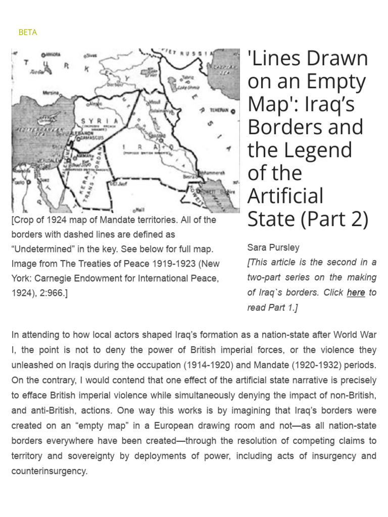 Sarah Pursley - Artificial States 1 | PDF | Iraq | Sykes–Picot Agreement