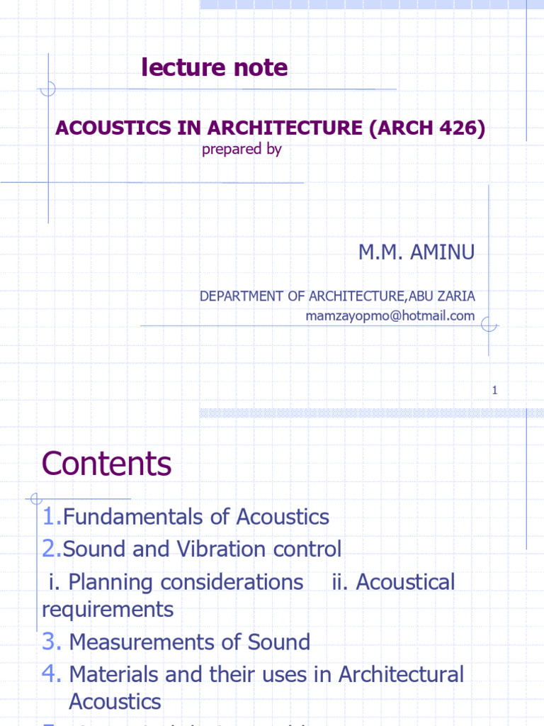 Arch 426 1st | PDF | Sound | Waves