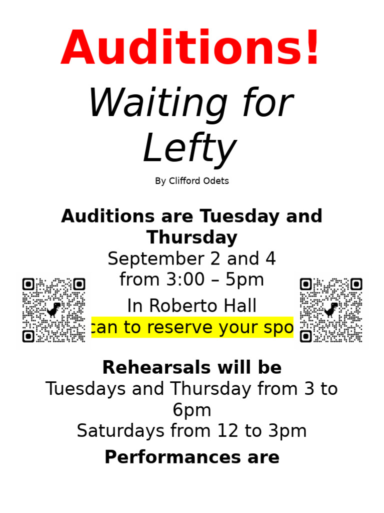 Audition Poster | PDF