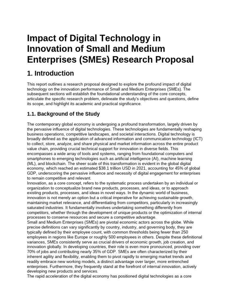 SME Digital Innovation Research | PDF | Innovation | Survey Methodology