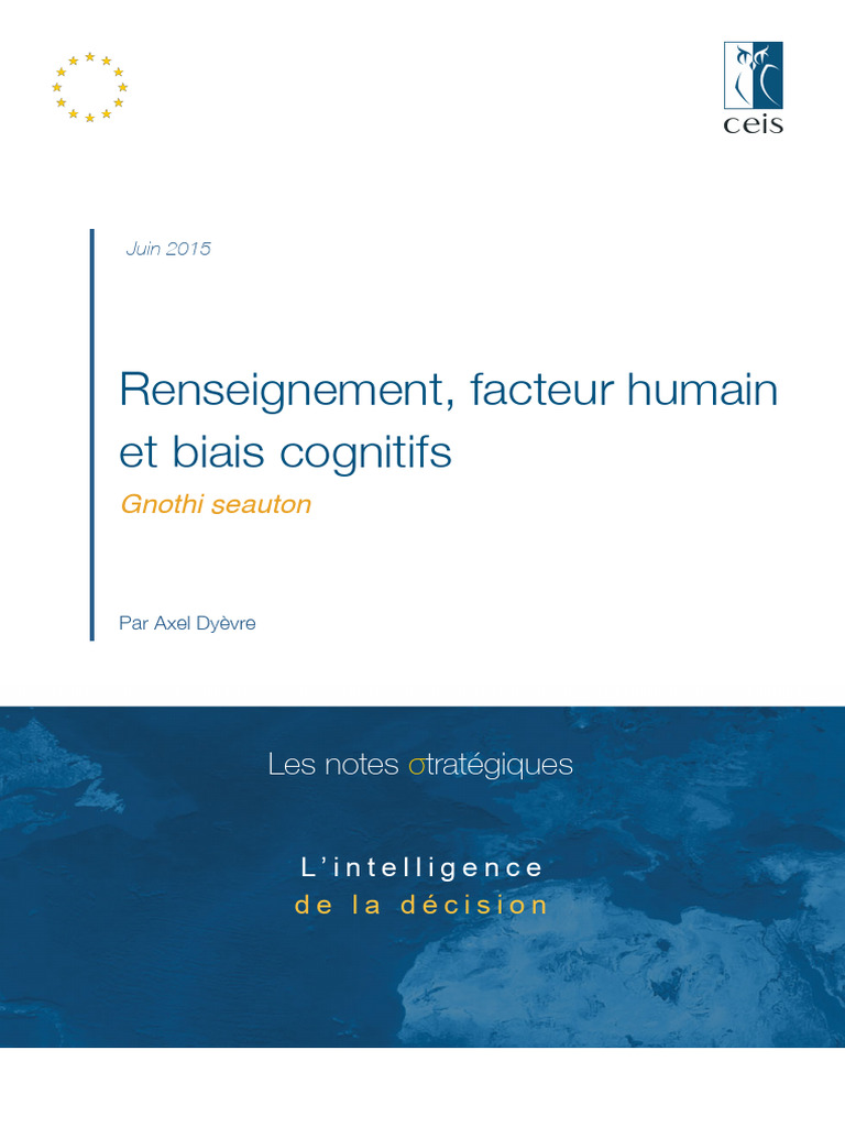NOTE STRAT-Renseignement Et Facteur Humain | PDF | Crédibilité | la ...