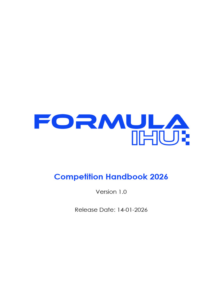 Formula IHU 2026 Handbook v1.0 | PDF | Electric Vehicle | Cost Accounting