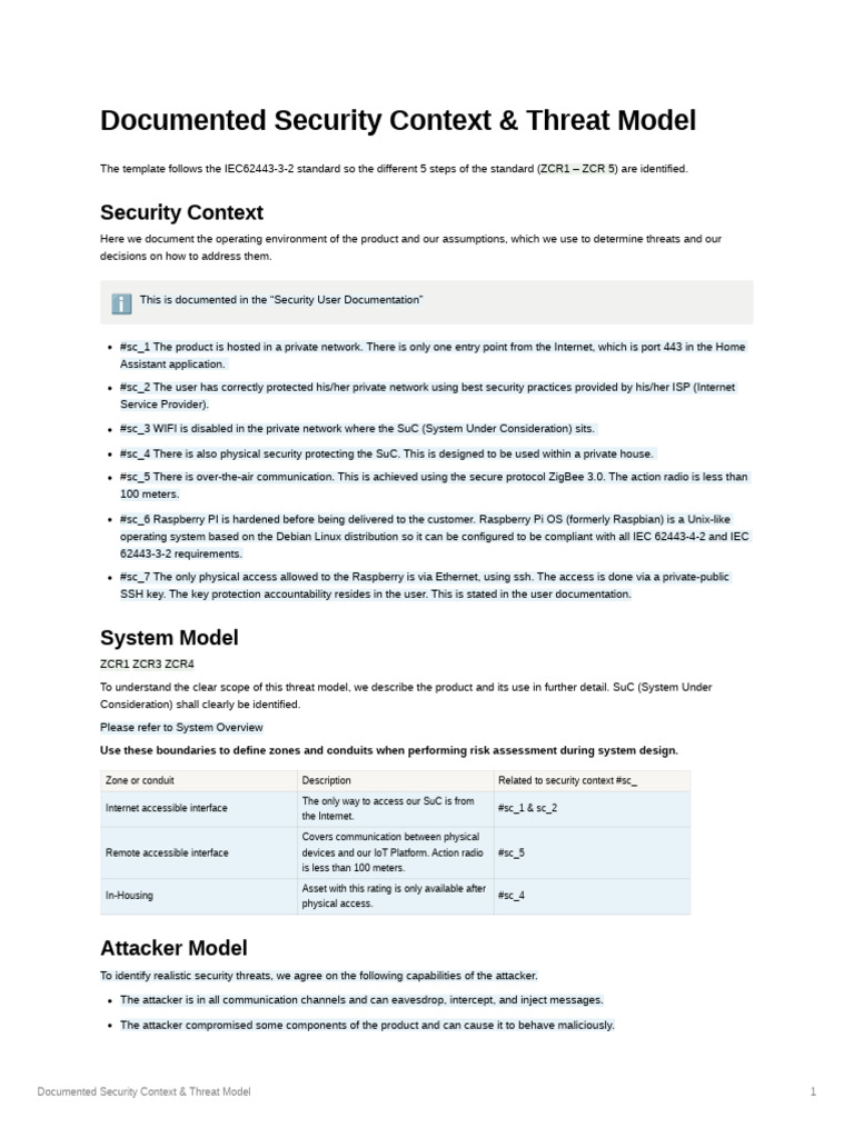 Documented Security Context Threat Model | PDF | Computer Security ...