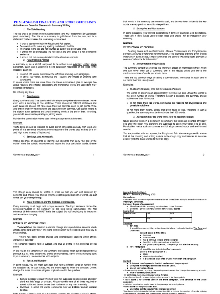 p112_1 English Final Tips and Score Guidelines - Google Docs | PDF ...