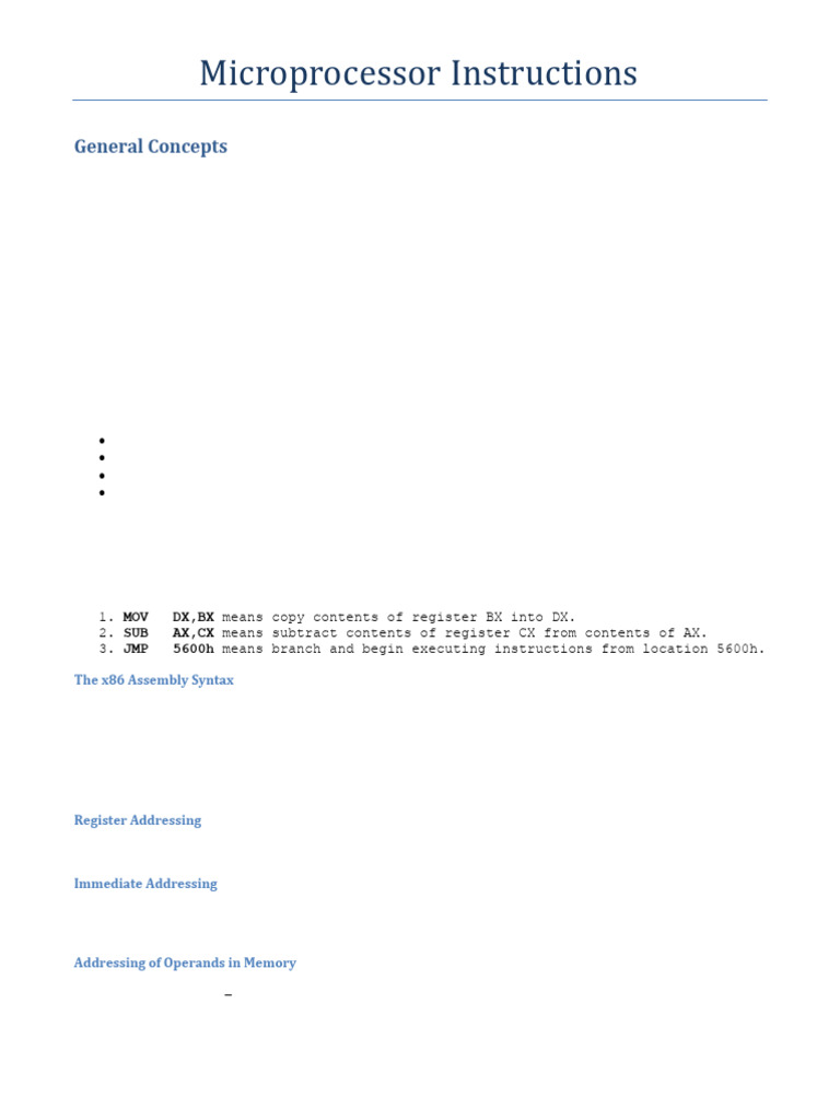 03 Microprocessor Instructions | PDF | Assembly Language | Computer ...