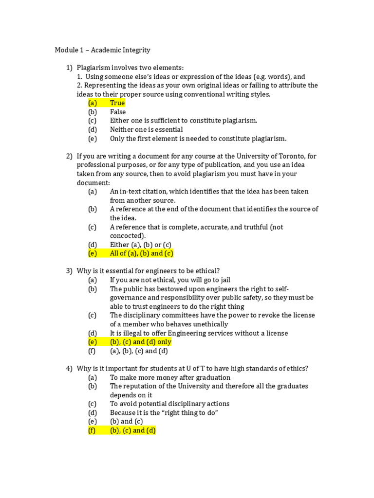 Academic Integrity Q&A | PDF | Plagiarism | Academic Dishonesty