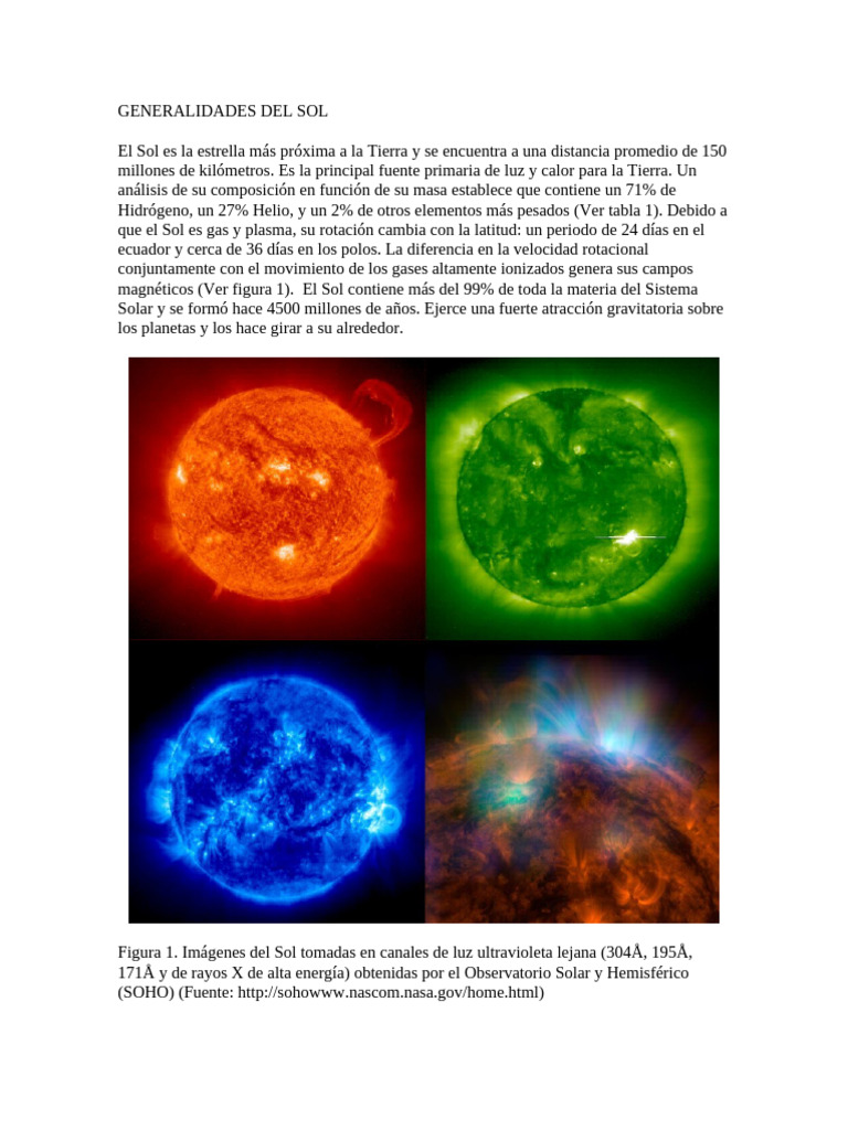Generalidades Del Sol | PDF | Viento solar | Dom