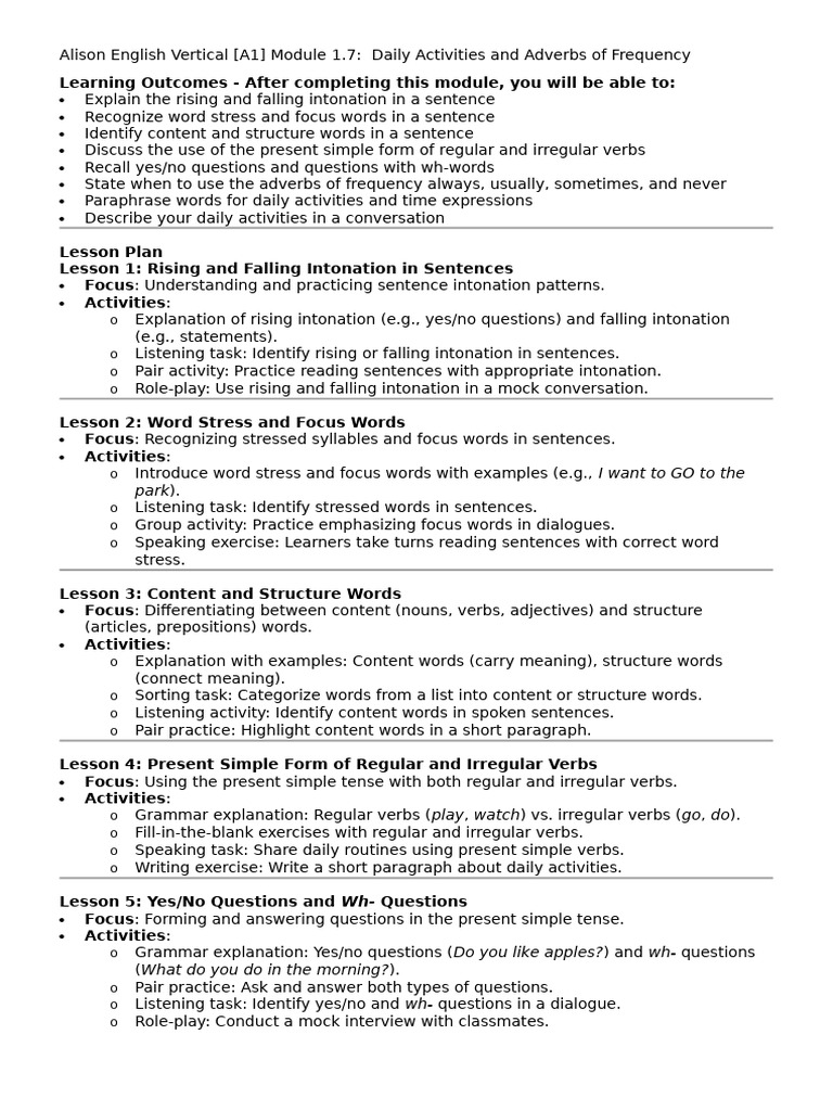 A vertical EFL course designed to ensure continuity and progression ...