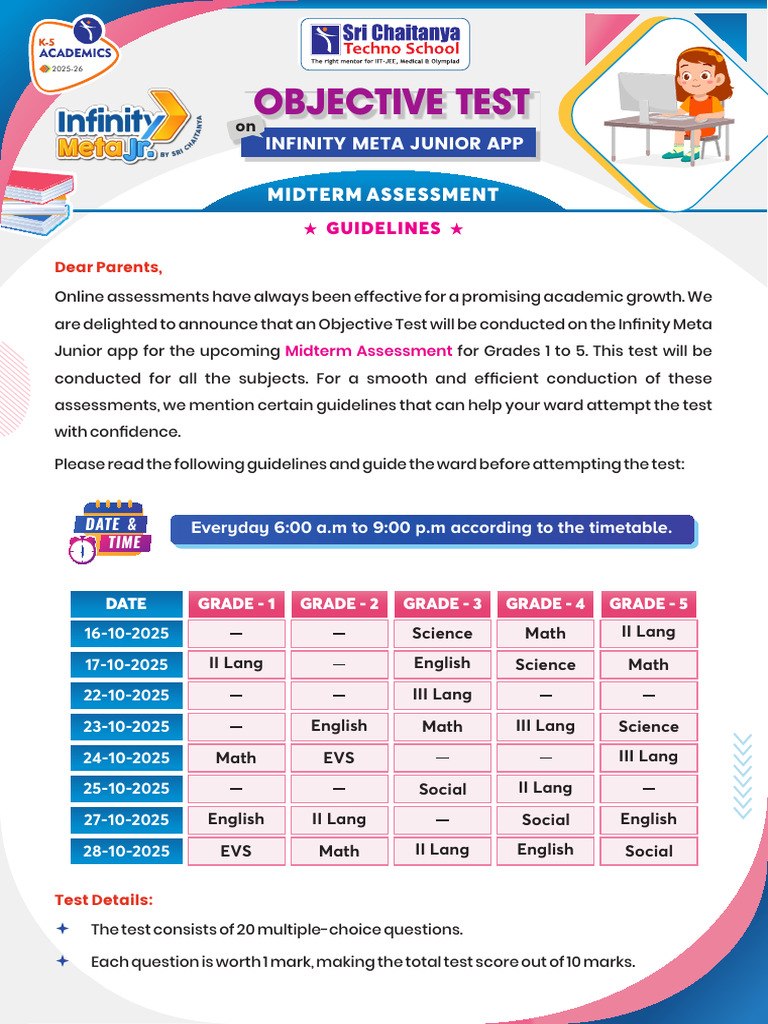 Infinity - Midterm - Objective Test - Guidelines (2025-26) - Tamilnadu ...