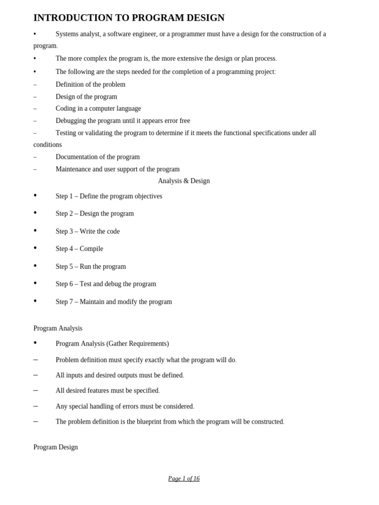 Program Design Notes For Programming Methodology For Comp Maths | PDF ...