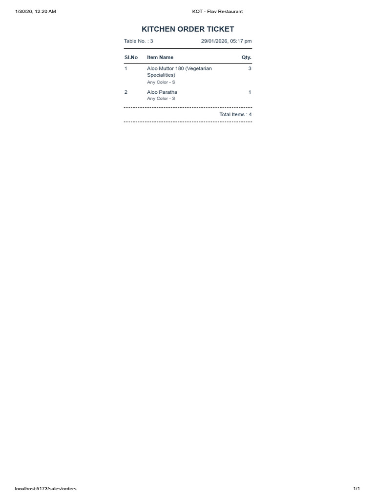 KOT - Flav Restaurant | PDF