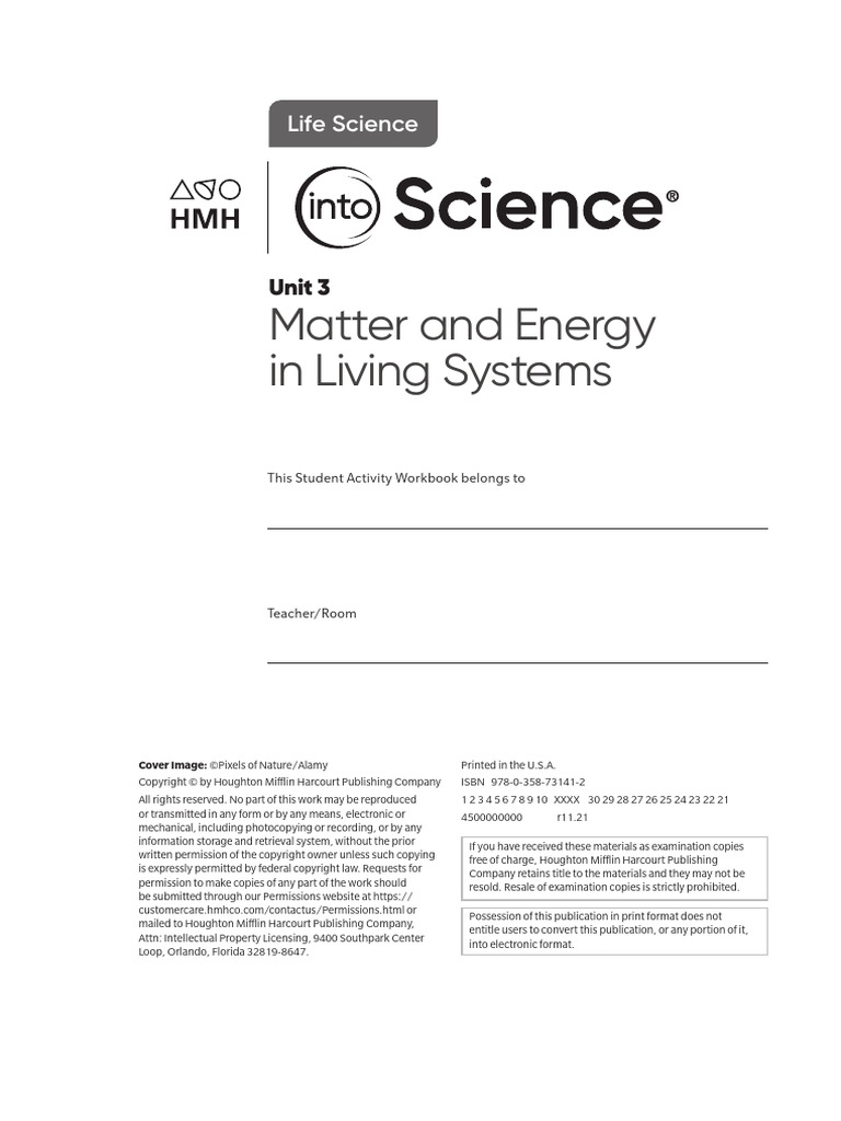 Unit 3-Matter and Energy in Living Systems | PDF | Photosynthesis ...