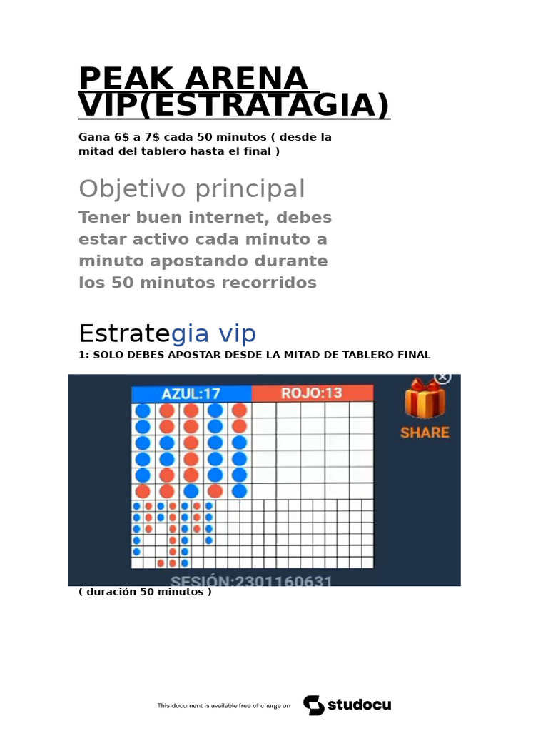 Estrategia VIP - Peak Arena | PDF