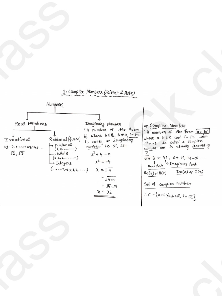 Complex Numbers Basic Concept Science and Arts | PDF