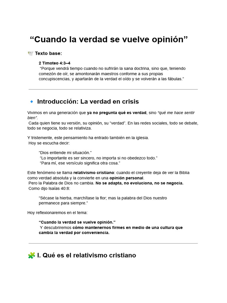 Cuandon La Verdad Se Vuelve Opinion | PDF | Verdad | Cristo (título)