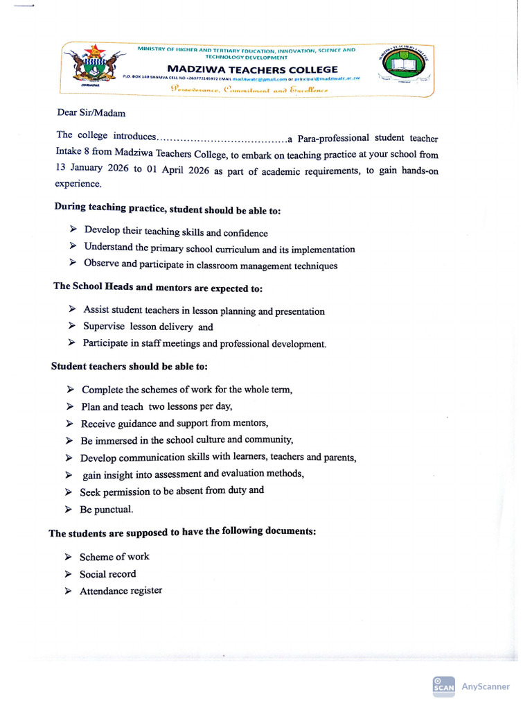 Madziwa Trs College Intake 26 New Fees Structure | PDF